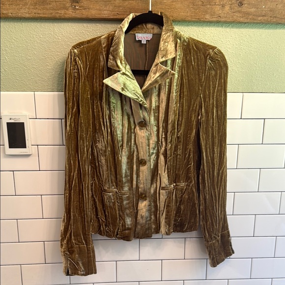 Drama | Jackets & Coats | Vintage 99s Drama Gold Velvet Jacket Blazer ...